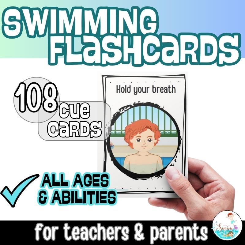 Swimming FLASH CARDS PDF Printables for Swim Teaching Visual Aids for ...