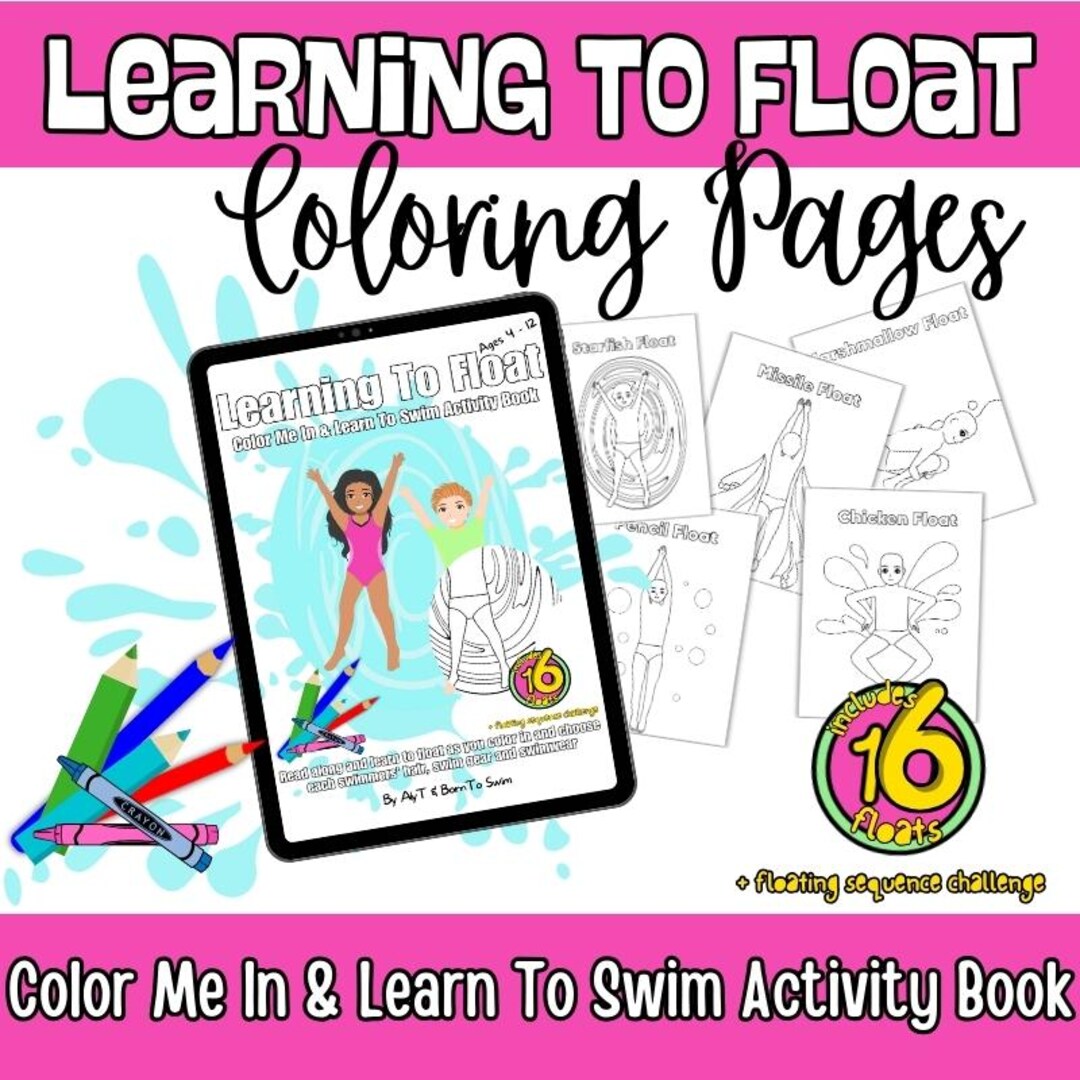 COLOR IN Learn to Swim ACTIVITY Book Kids Coloring Pages Learning to ...