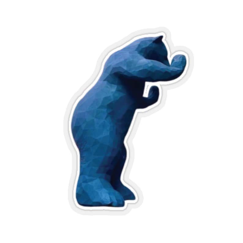 Big Blue Bear Sticker - Etsy