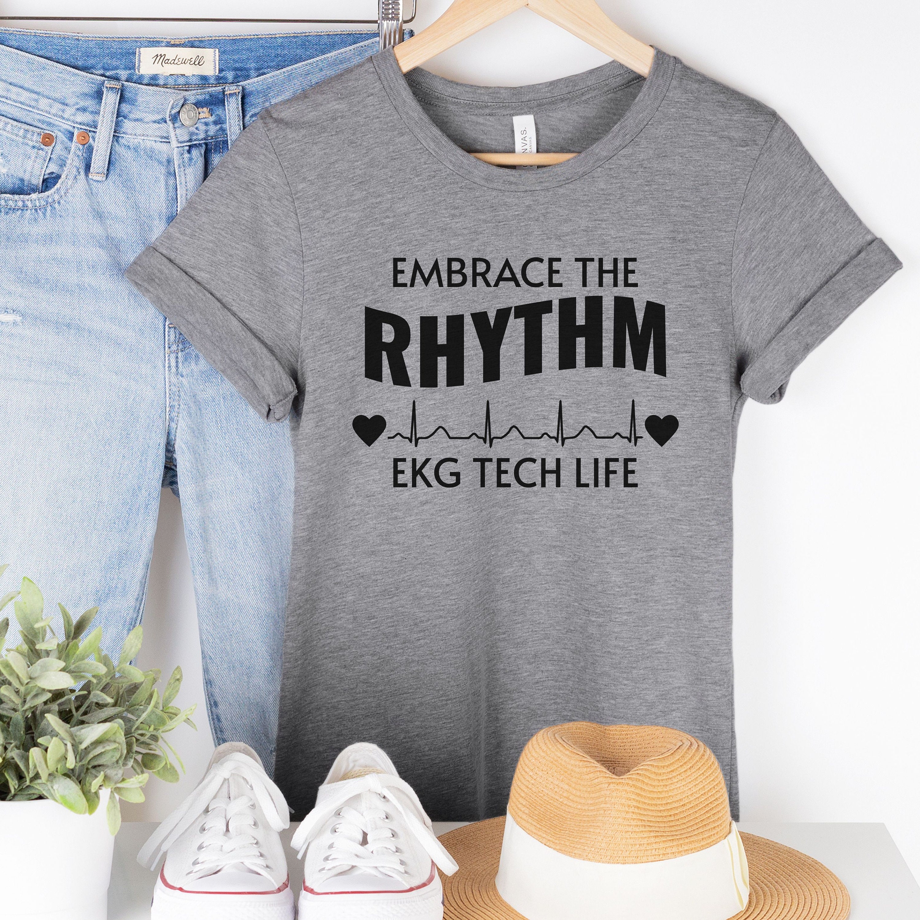 Women's Ekg Technician Shirt Ekg Rhythm Strip Tee Gift for Ekg Tech ...