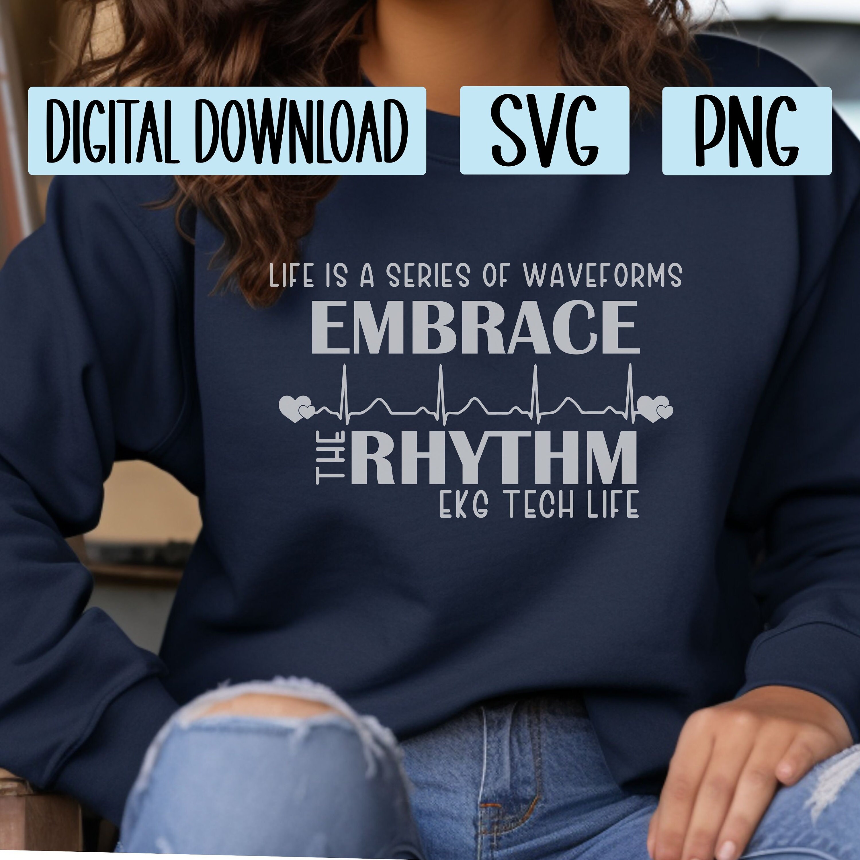 Ekg Tech Svg Png for Ekg Technician, Ekg Telemetry Tech Svg Png, Ekg ...