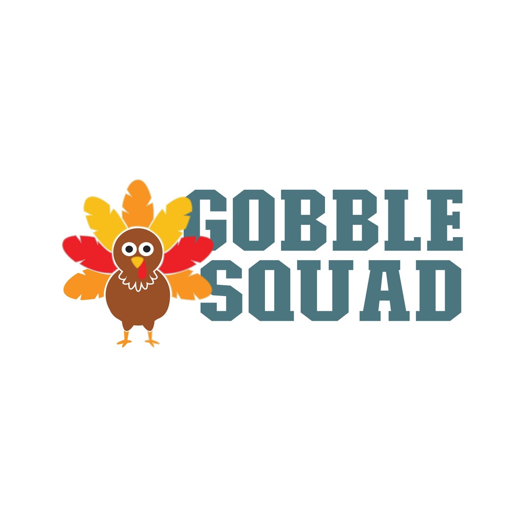 Gobble Squad Svg Png, Trot Squad Svg Png, Jive Turkey Svg, Turkey Face ...