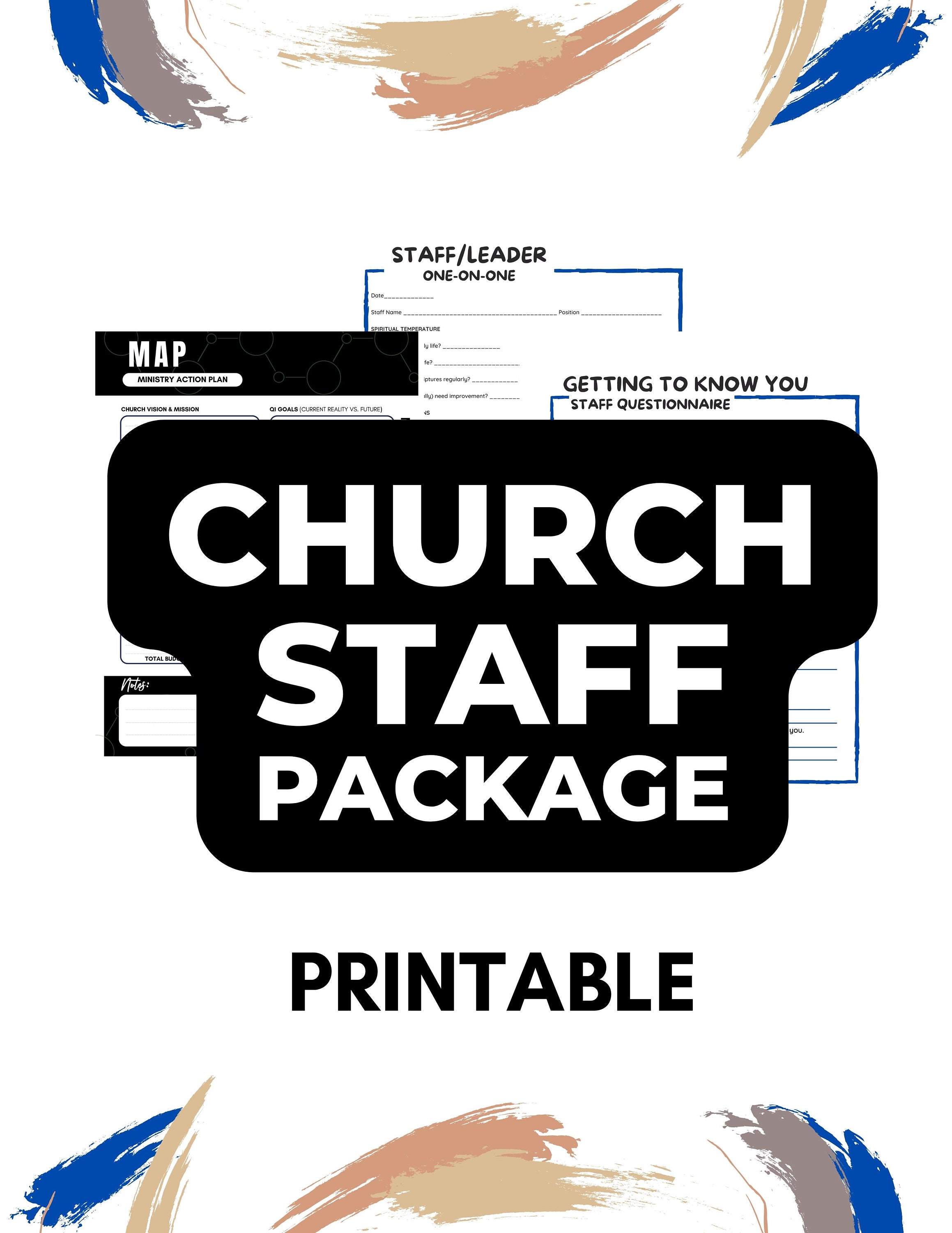Church Staff Package | One-on-one | Getting to Know You Form | Ministry ...