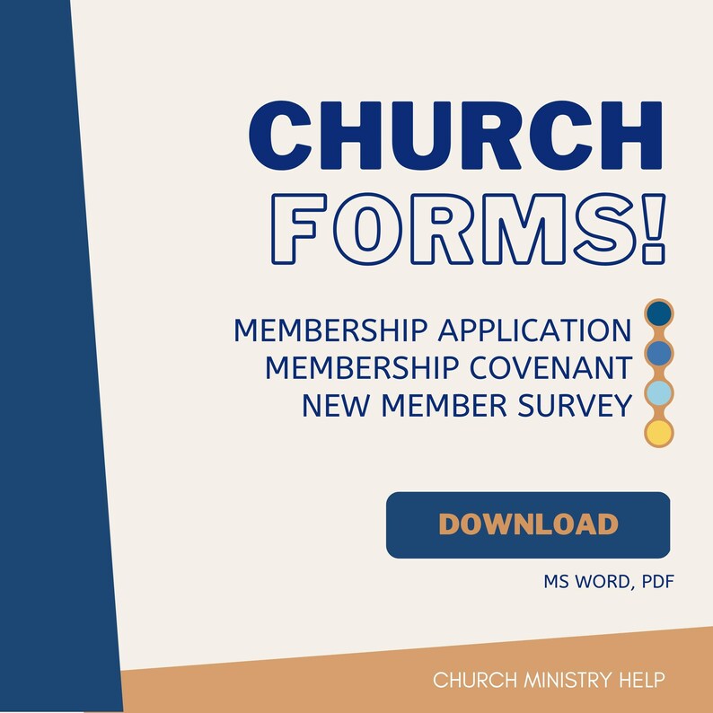 Church Membership Application | Covenant | Survey |editable |printable ...