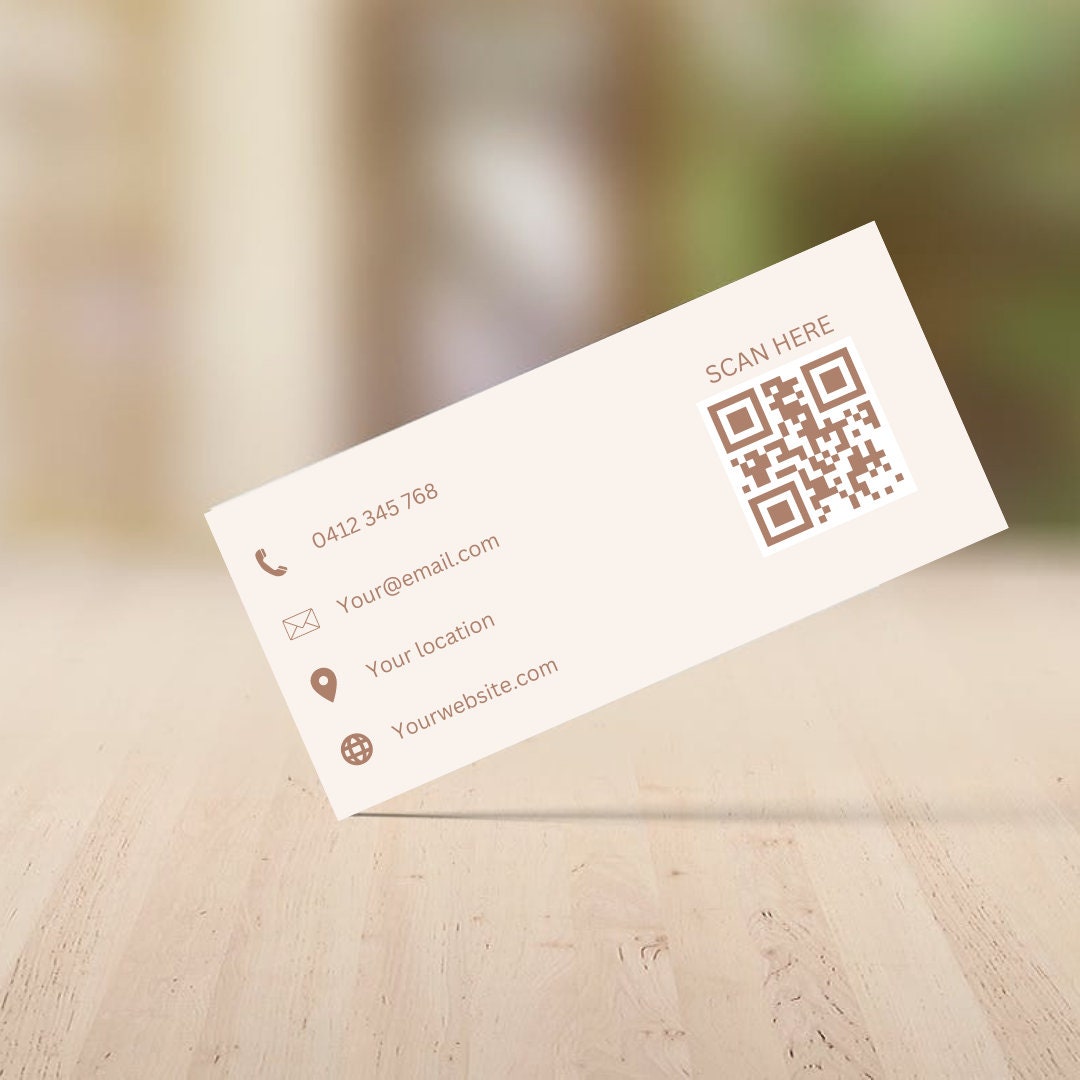 Printable Business Card Template, QR Code, Instant Download, Business ...
