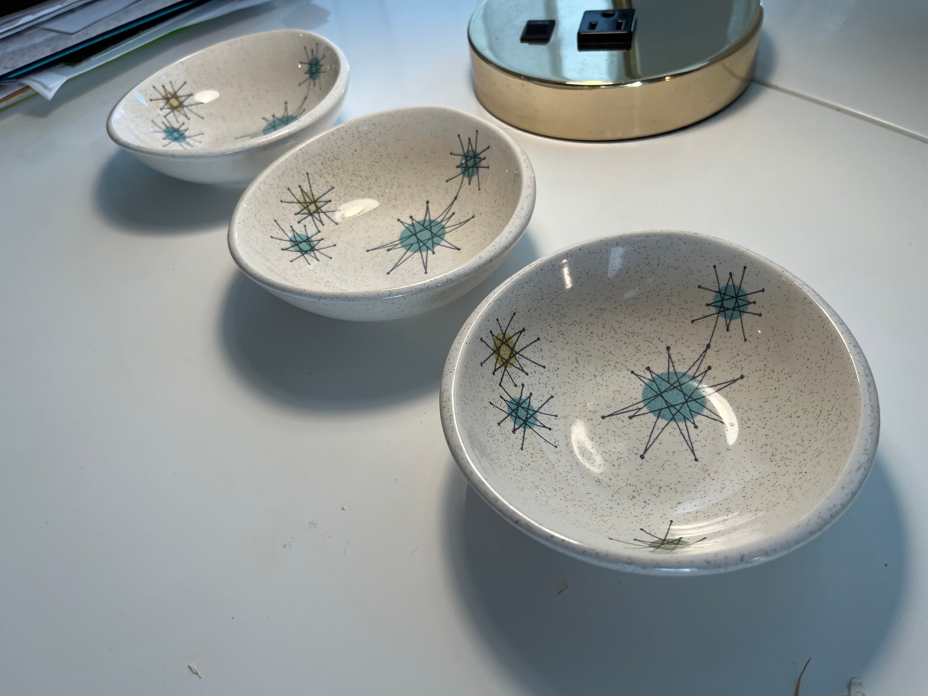 Franciscan Atomic Starburst MCM Dishware Fruit Dessert Sauce Bowl 3 ...