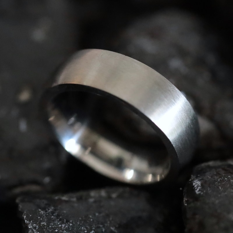 Brushed Silver Ring - Etsy
