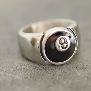 Vintage Magic 8 Ball Stainless Steel Ring: Waterproof Snooker Pool ...