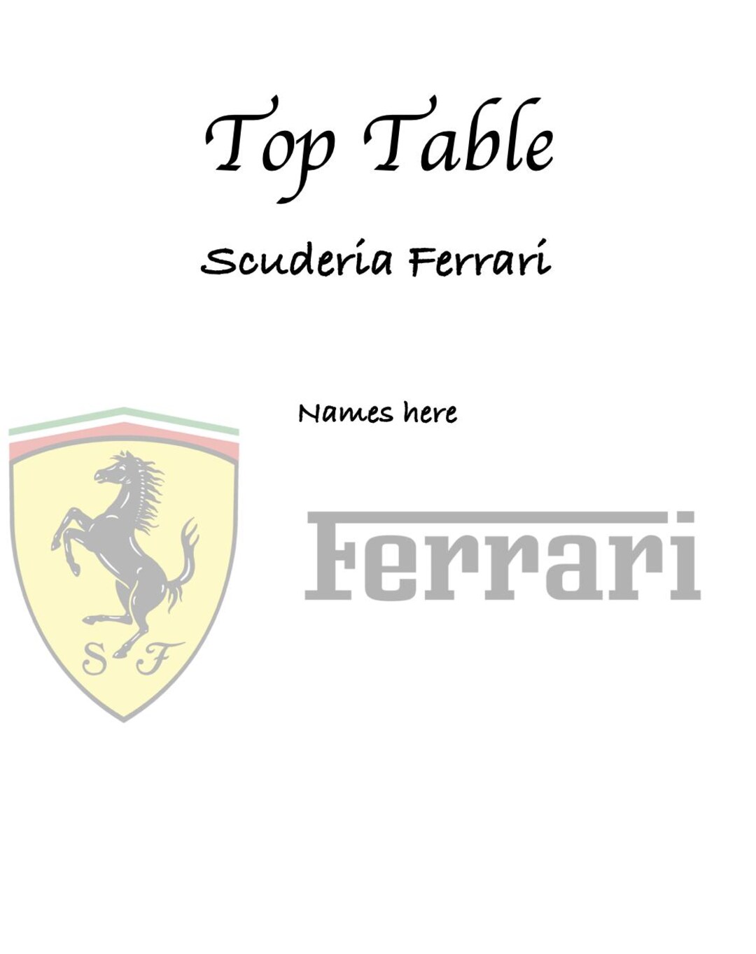 F1 Wedding Table Theme - Etsy UK