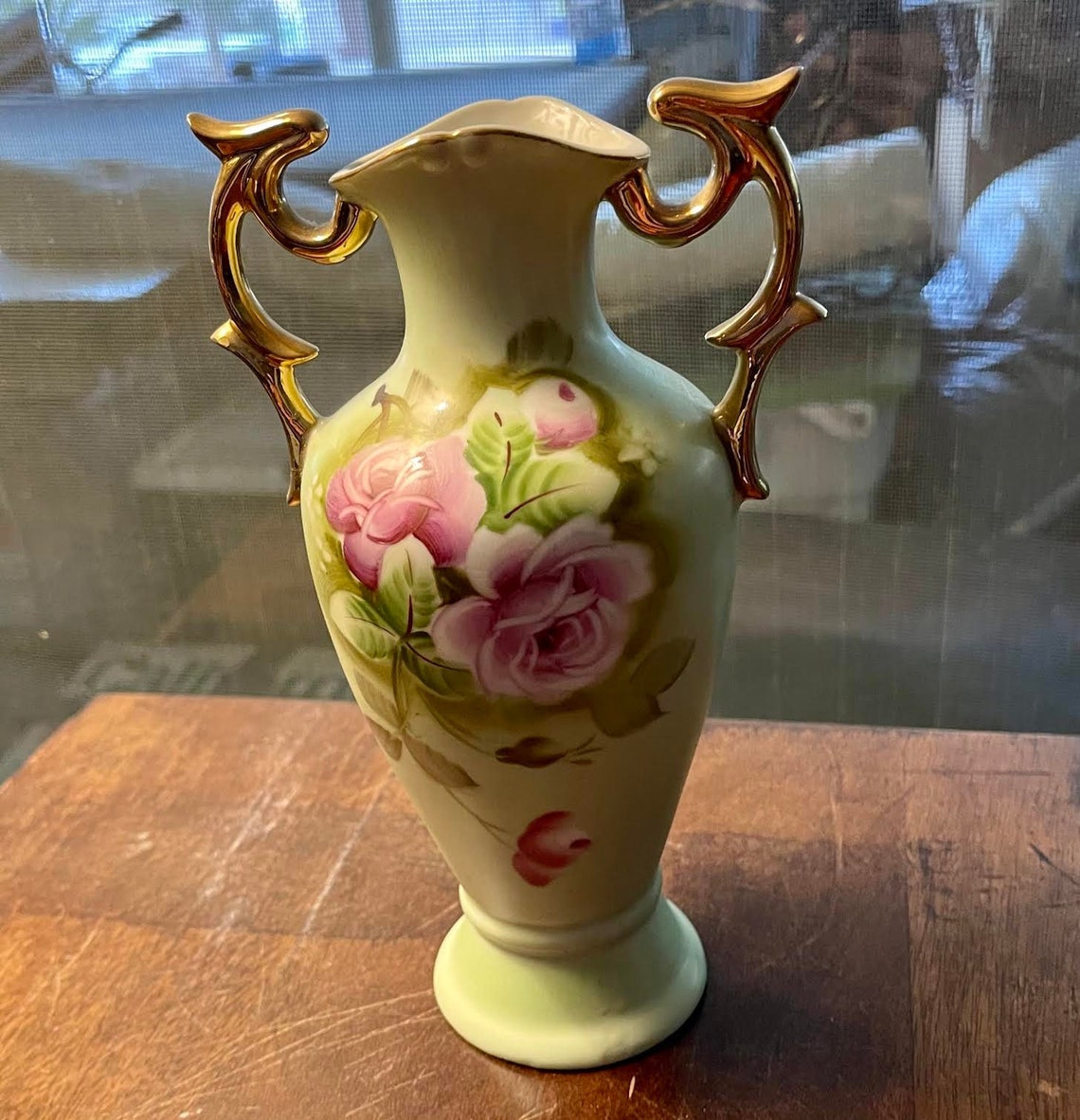 Vintage Lefton China Green Heritage Rose 4072 Hand Painted Two - Etsy