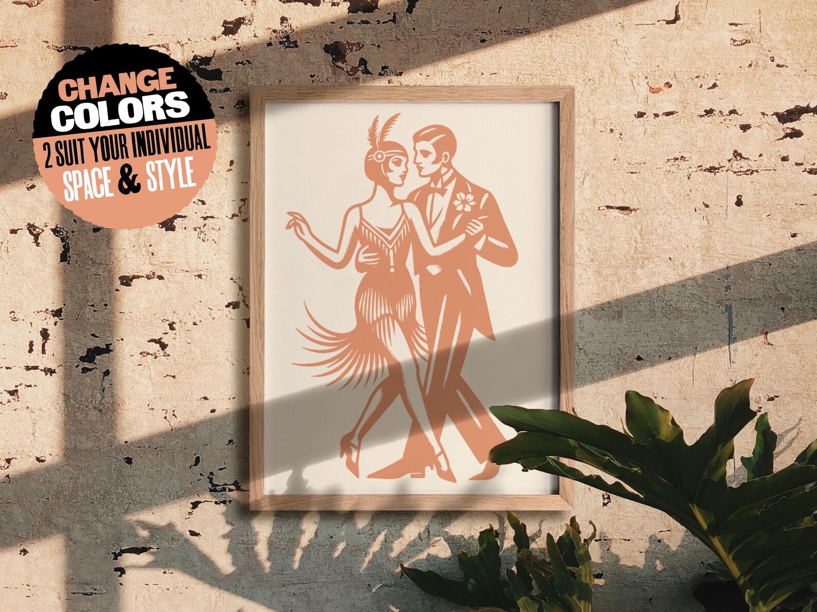 Glamorous 1930's Dancing Flapper Couple - Upscale Fancy Dance Party Art ...