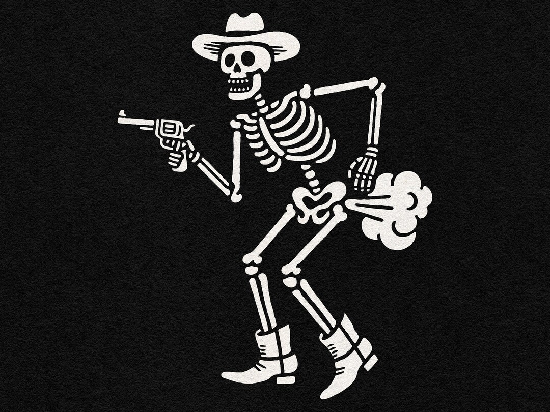 Farting Cowboy Skeleton: Silly Country Western Art PNG SVG Clipart ...