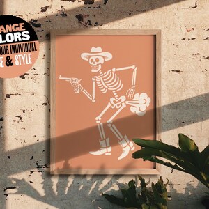 Farting Country Western Cowboy Skeleton - Spooky Art Graphic ...