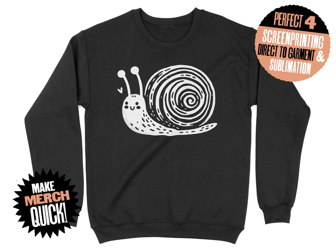 Smiling Snail Slug With Tiny Heart Accent - Adorable Art Graphic ...