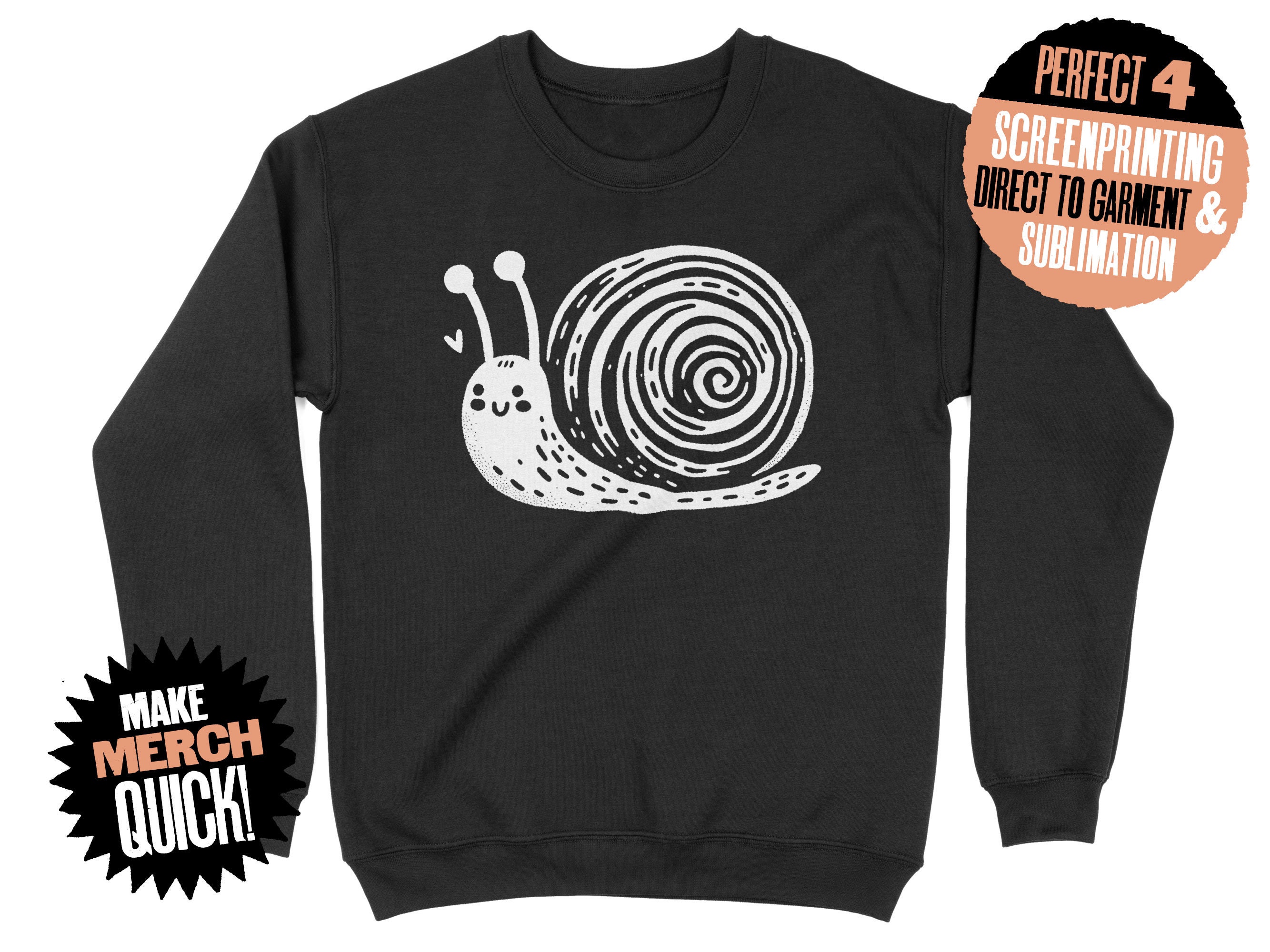 Smiling Snail Slug With Tiny Heart Accent - Adorable Art Graphic ...