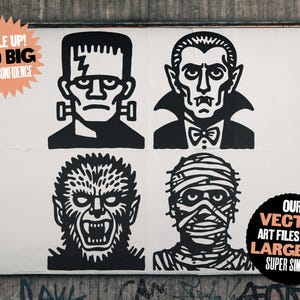 Universal Monster Pop Art Portrait Bundle - Frankenstein Dracula ...