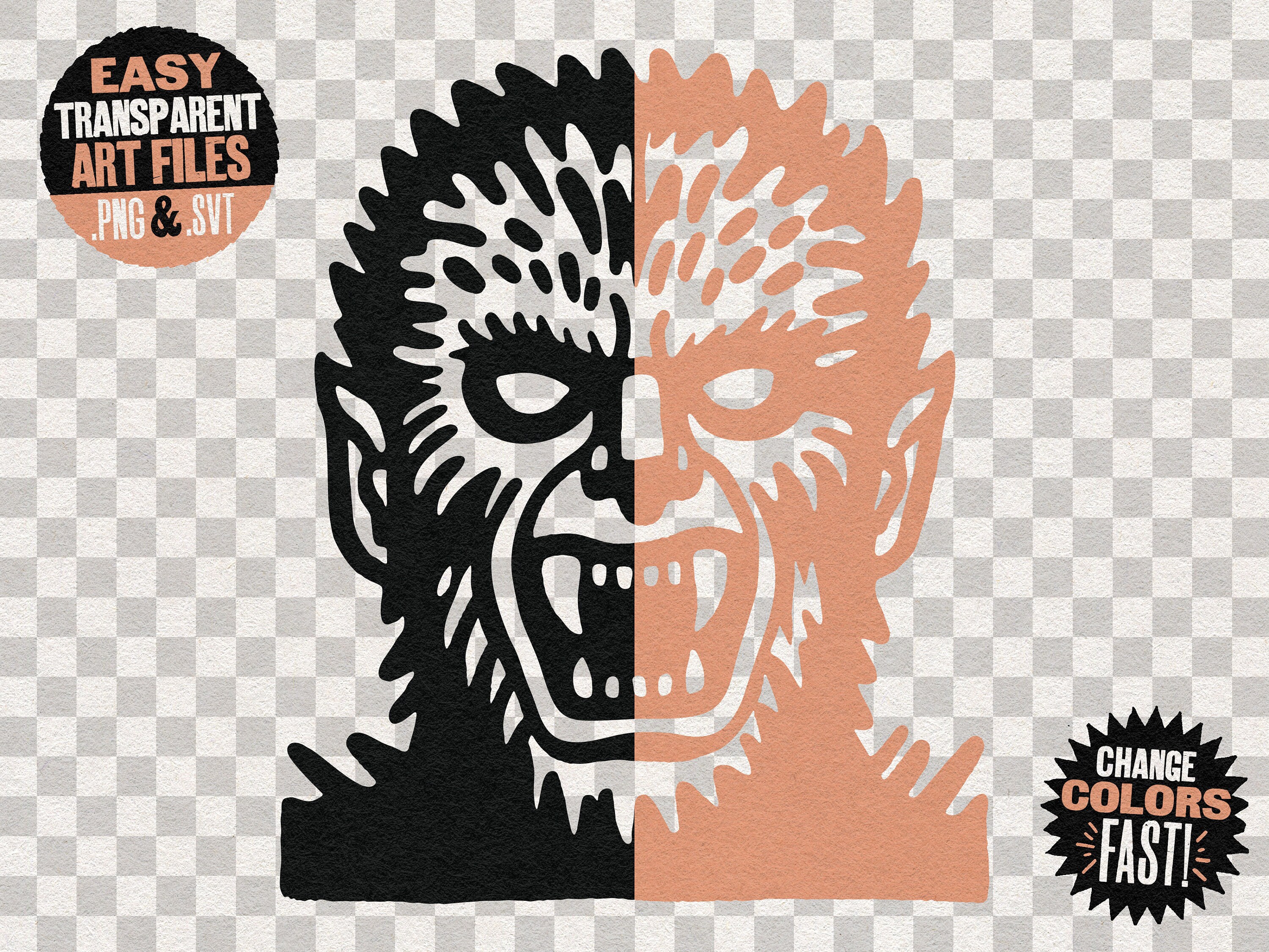 Wolfman Pop Art: Halloween Monster Clipart (PNG SVG Digital Download ...