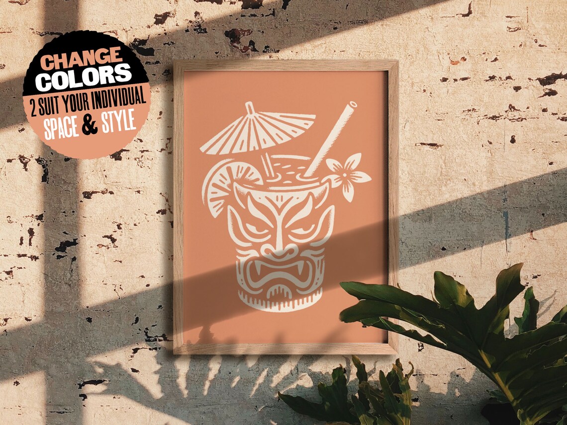 Sassy Devilish Tiki Drink Rum Cocktail - Spooky Devil Art Graphic ...