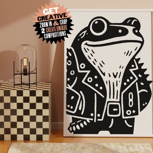 Heavy Metal Punk Rock Frog - Art Graphic Illustration - Transparent PNG ...