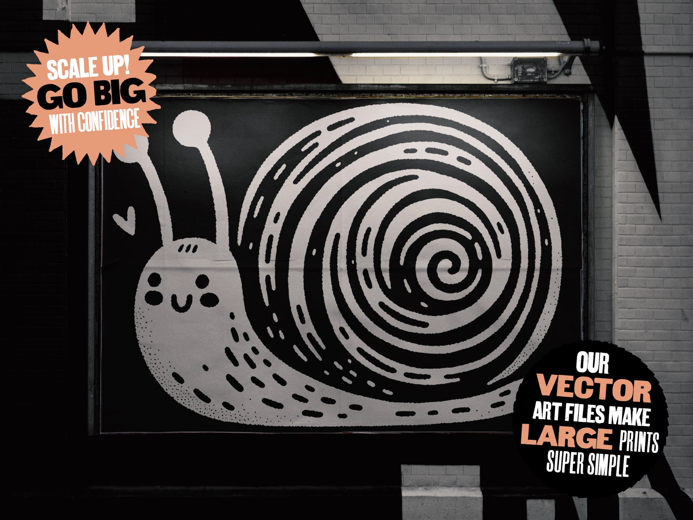 Smiling Snail Slug With Tiny Heart Accent - Adorable Art Graphic ...