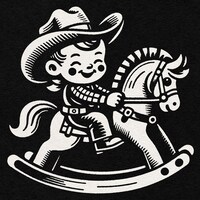 Modern Cowgirl Fashion Sketch Bold Sharpie Country Western Art Graphic ...