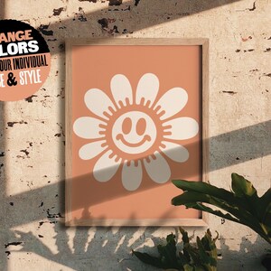 Cute Smiling Daisy Flower Face Adorable Art Graphic Illustration ...