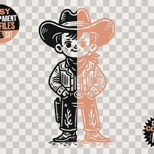 Country Western Cowboy Kid Charming Country Boy Art Graphic ...