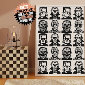 Universal Monster Pop Art Portrait Bundle - Frankenstein Dracula ...