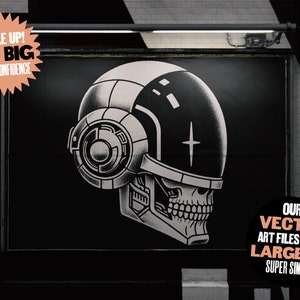 Space Age Alien Skull Helmet Sci-fi Extraterrestrial Art Graphic ...