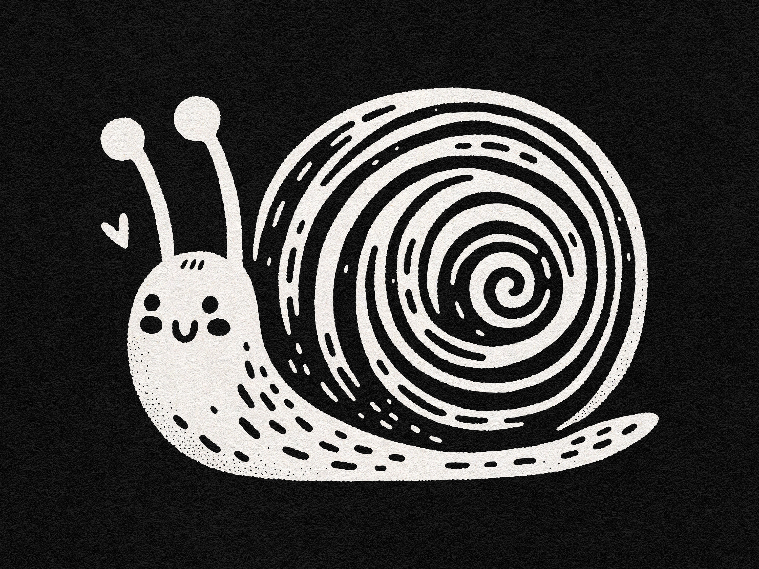 Smiling Snail Slug With Tiny Heart Accent Adorable Art Graphic ...