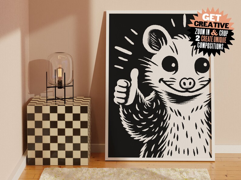Opossum Holding Thumbs Up: Positive Optimistic Art PNG SVG Clipart ...
