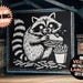 Rabid Raccoon Eating a Burger and Fries - Fast Food Garbage Trash Panda ...