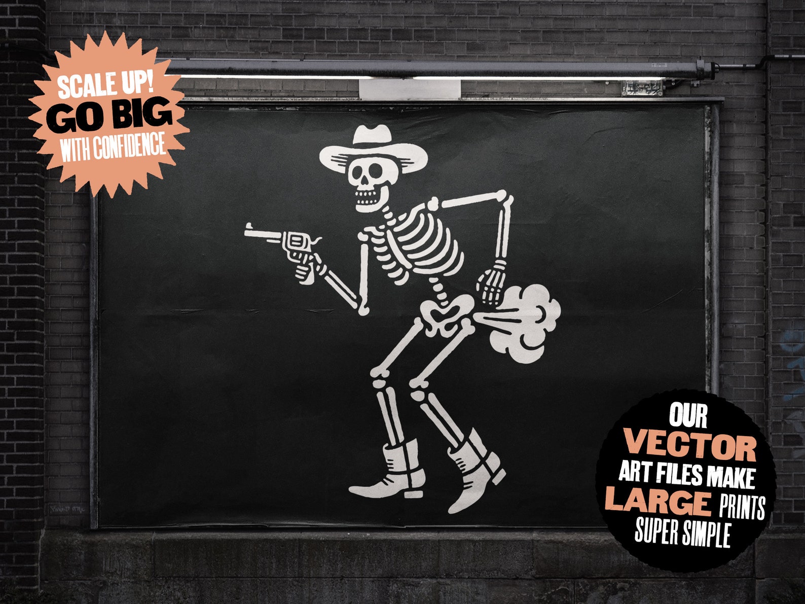 Farting Country Western Cowboy Skeleton Spooky Art Graphic Illustration ...