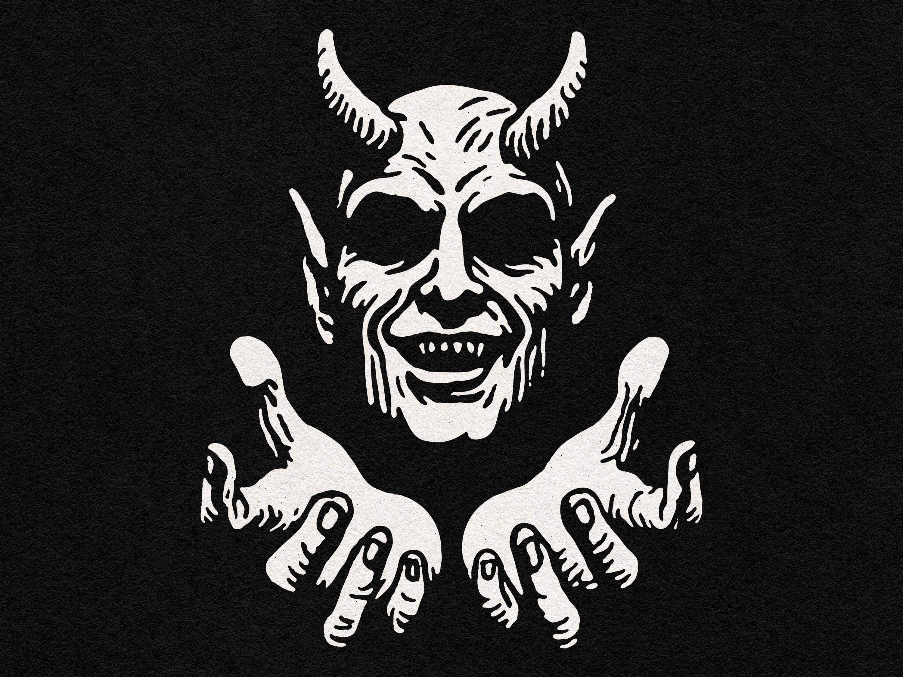 Devil Reaching Out Hands: Satan Demon Art PNG SVG Clipart Graphic ...
