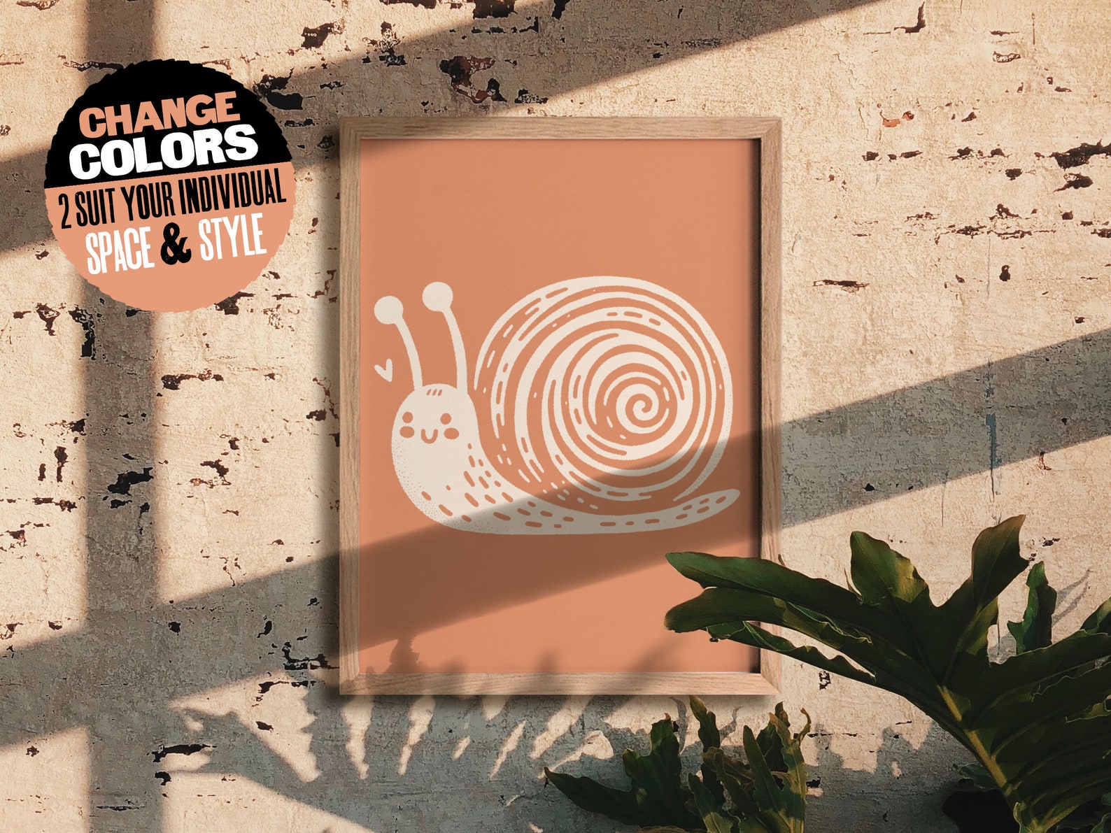 Smiling Snail Slug With Tiny Heart Accent - Adorable Art Graphic ...