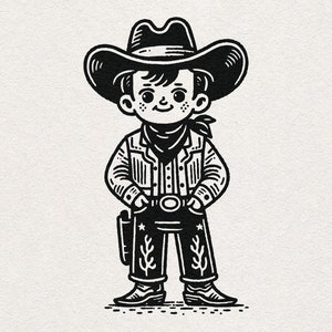 Country Western Cowboy Kid Charming Country Boy Art Graphic ...