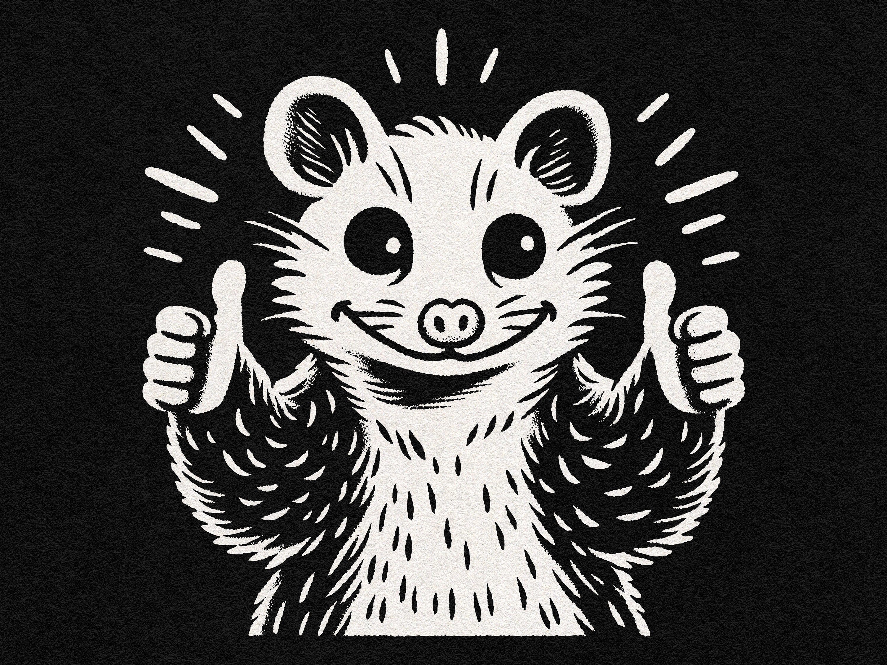 Opossum Holding Thumbs Up: Positive Optimistic Art PNG SVG Clipart ...