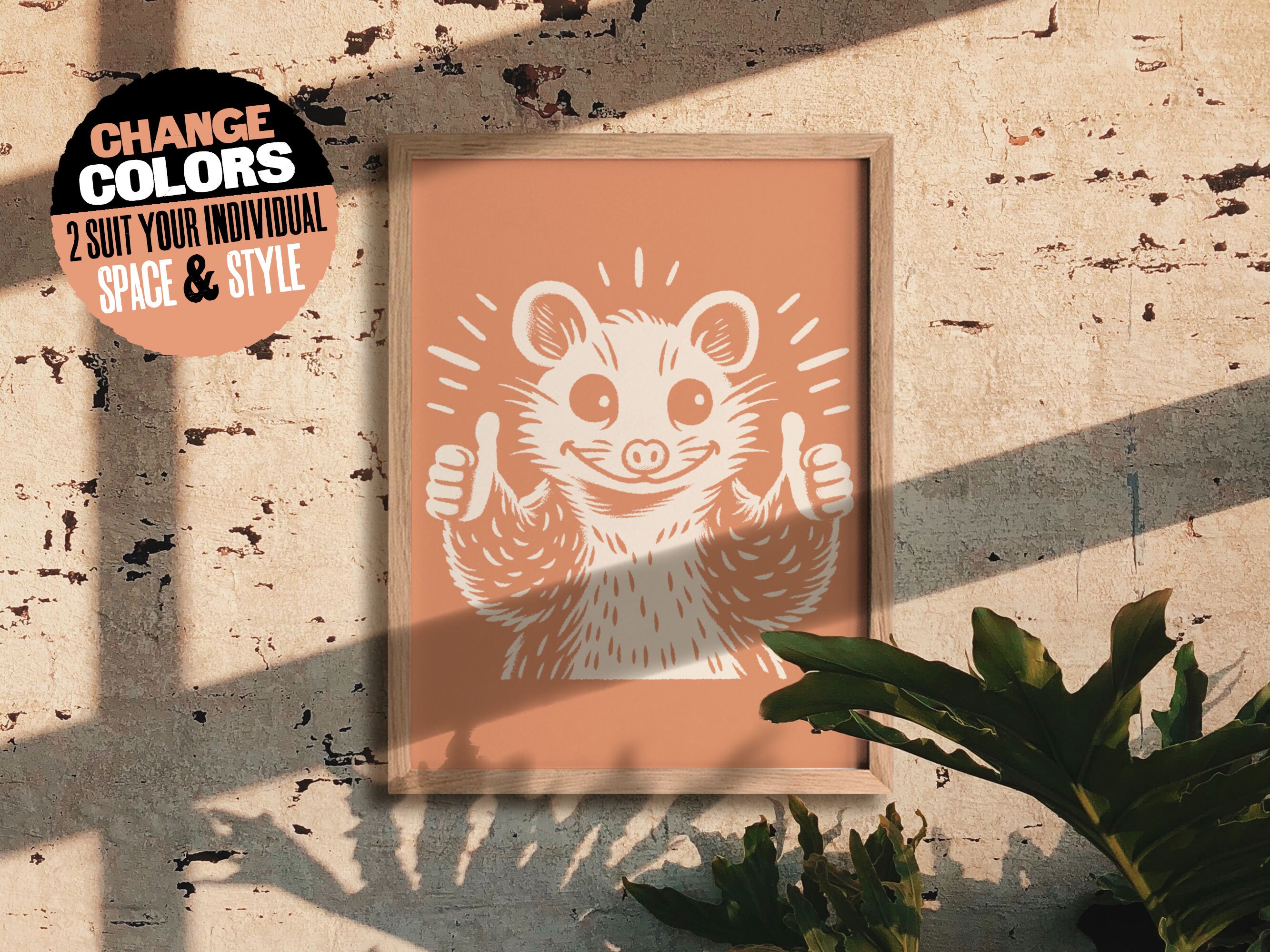 Opossum Holding Thumbs Up: Positive Optimistic Art PNG SVG Clipart ...