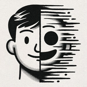 Warp Speed Comic Smiling Boy Galactic Motion Blur Graphic Illustration ...