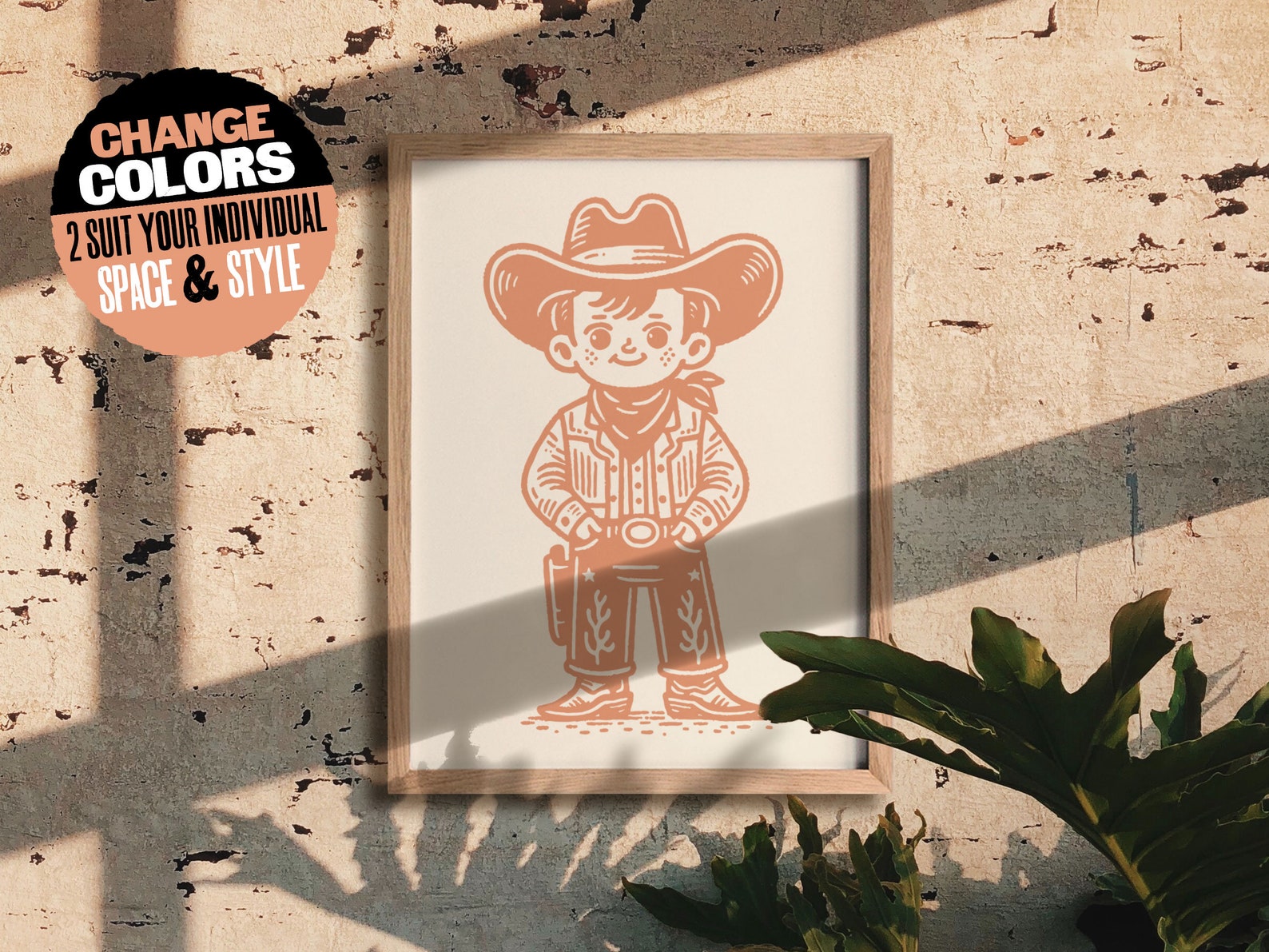 Country Western Cowboy Kid - Charming Country Boy Art Graphic ...