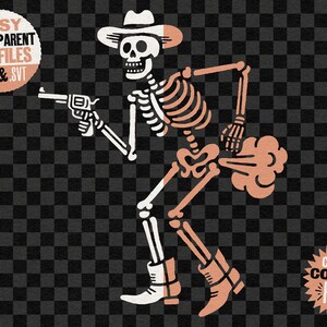 Farting Country Western Cowboy Skeleton - Spooky Art Graphic ...