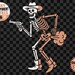 Farting Country Western Cowboy Skeleton Spooky Art Graphic Illustration ...