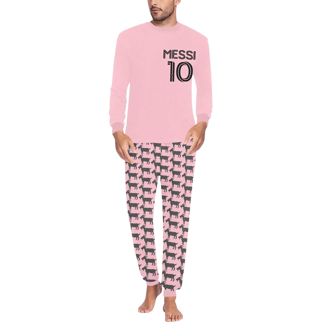 Mens Messi Pajamas Miami Soccer Men's Novelty Messi Pajamas Soccer ...