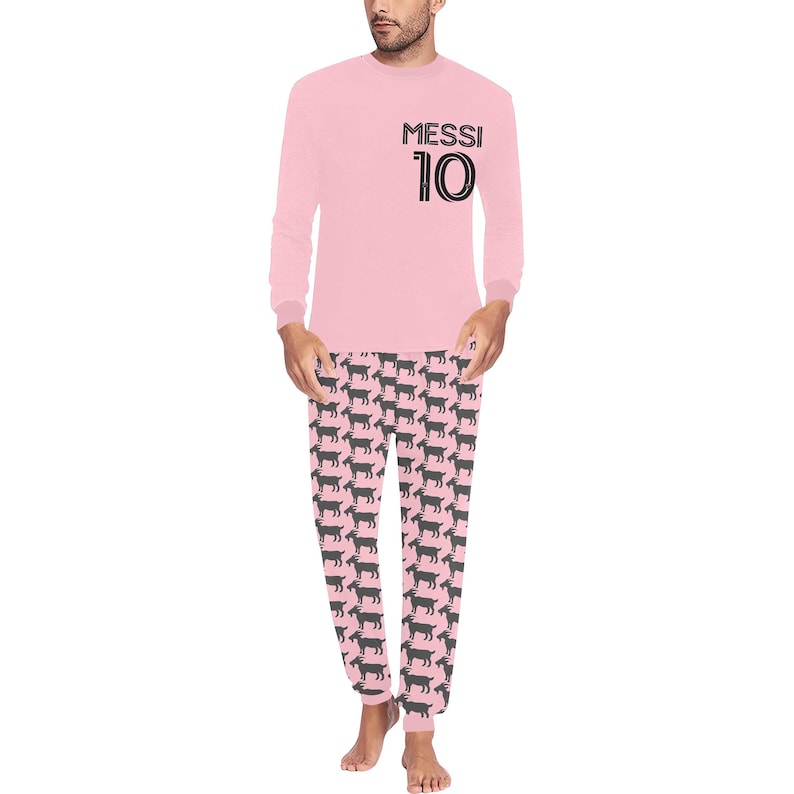 Mens Messi Pajamas Miami Soccer Men's Novelty Messi Pajamas Soccer ...