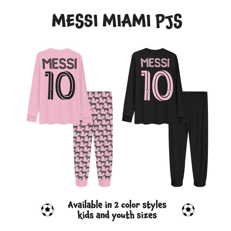 Leo Messi 10 Miami Soccer Messi Kids Pajamas Soccer Birthday Gift Messi ...