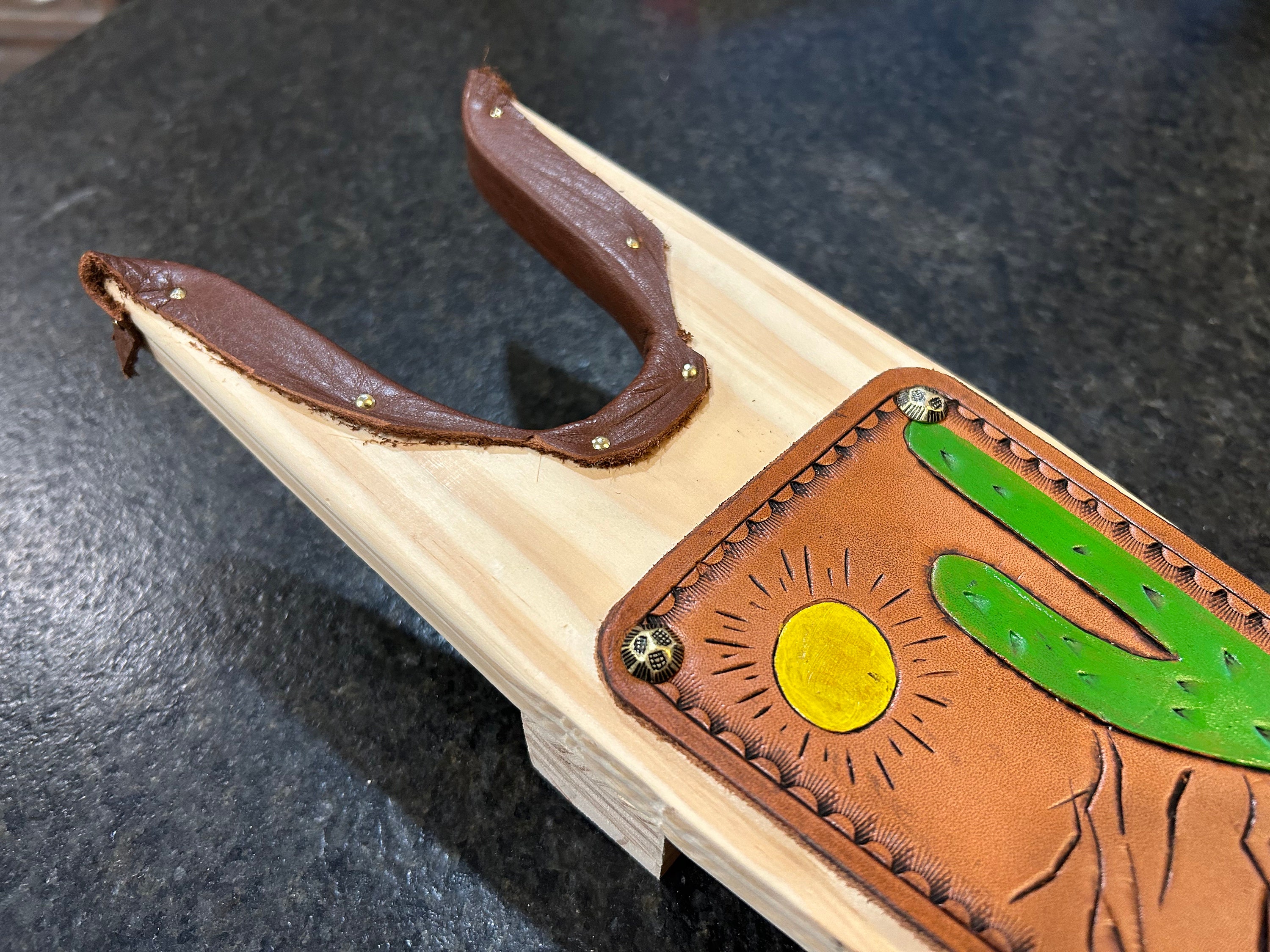 Handtooled Leather Bootjack, Cactus Bootjack, Western Bootjack - Etsy