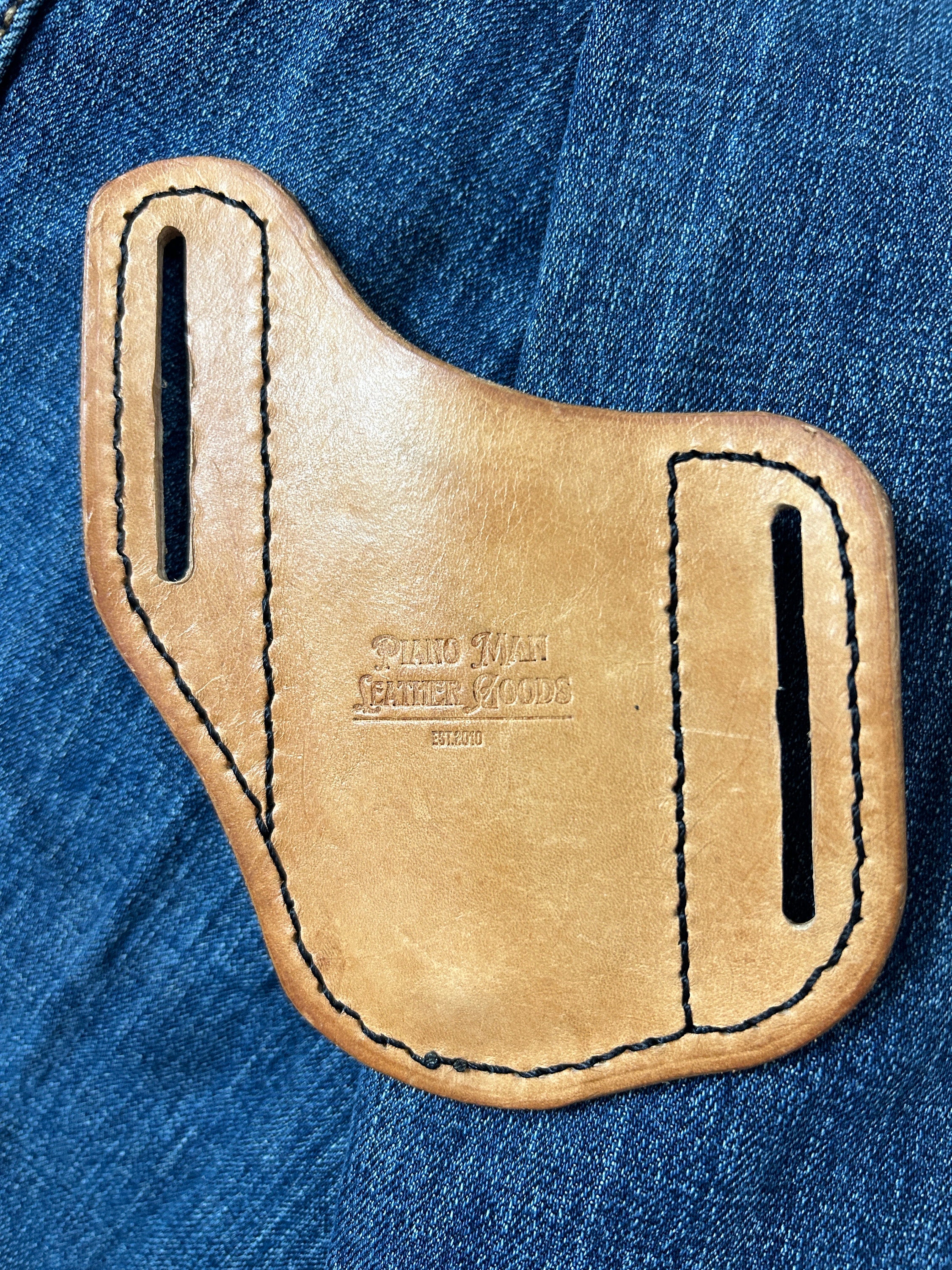 Leather Knife Sheath, Tooled Knife Holster, Basketweave Pancake Knife ...