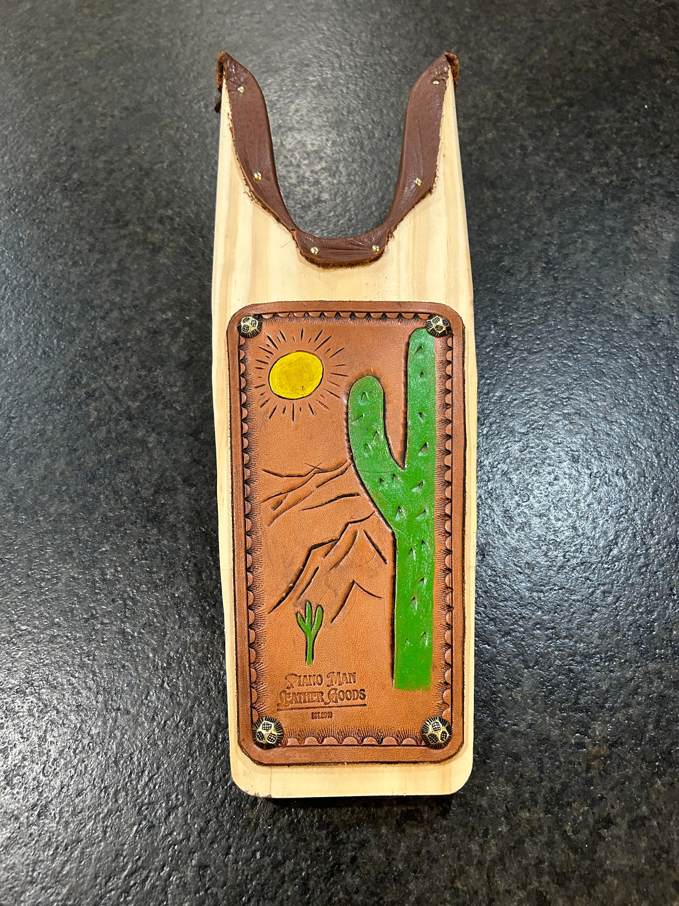 Handtooled Leather Bootjack, Cactus Bootjack, Western Bootjack - Etsy