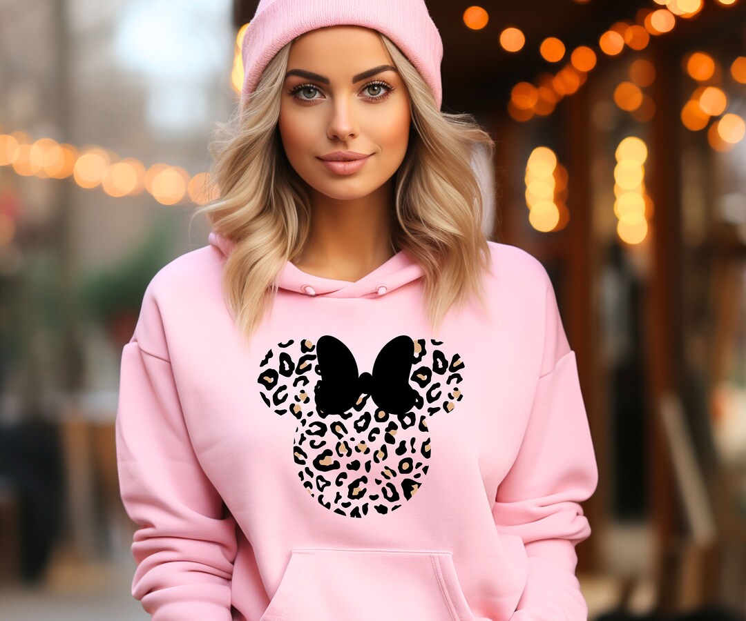 Leopard Minnie Hoodie, Minnie Mouse Hoodie, Animal Print Hoodie, Safari ...