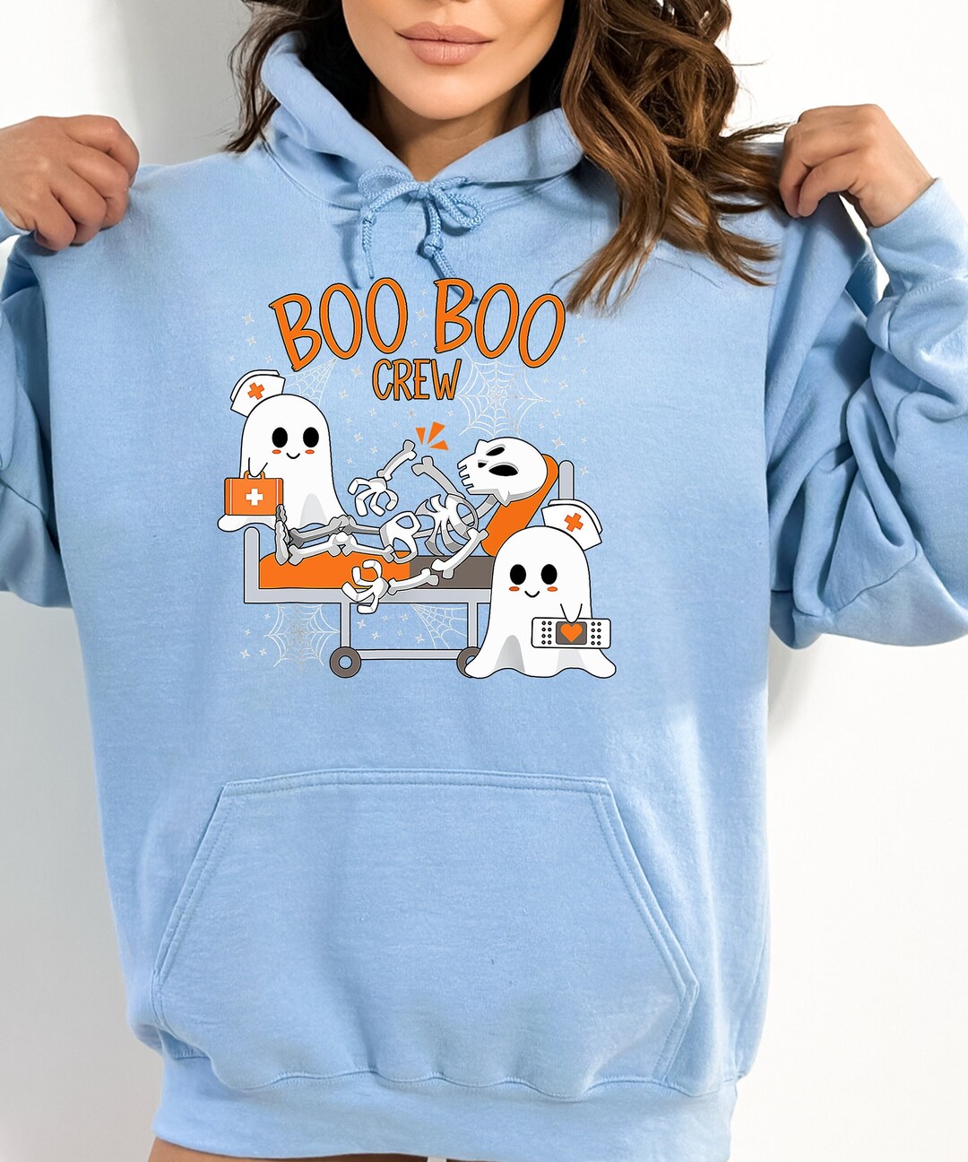 Boo Crew Hoodie Halloween Nurse Hoodie Cute Ghost - Etsy